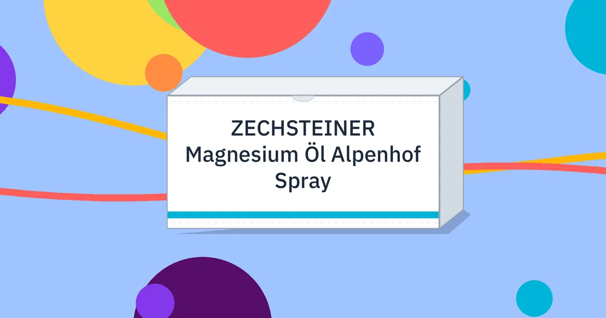 Symbolbild: Packung mit der Aufschrift ZECHSTEINER Magnesium Öl Alpenhof Spray (PZN 20894086) – Verfügbarkeit und Bezug in Apotheken in Frankfurt am Main