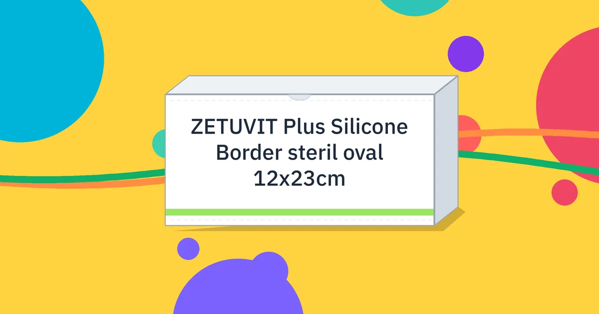 Symbolbild: Packung mit der Aufschrift ZETUVIT Plus Silicone Border steril oval 12x23cm (PZN 20272172) – Verfügbarkeit und Bezug in Apotheken in Frankfurt am Main