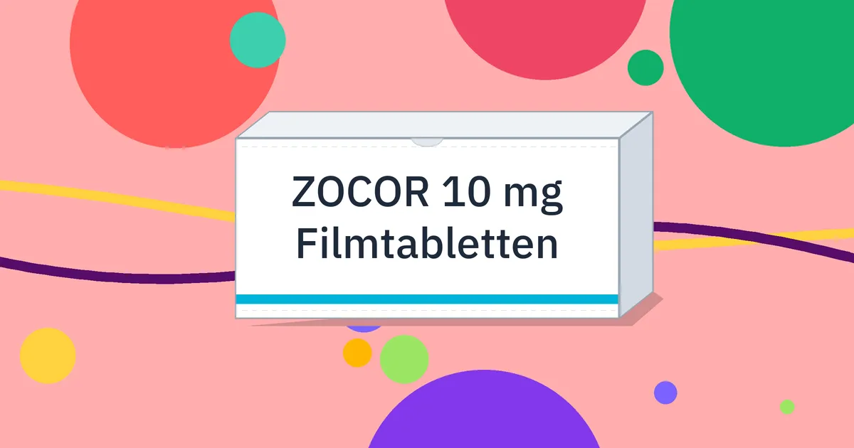 Symbolbild: Packung mit der Aufschrift ZOCOR 10 mg Filmtabletten (PZN 03750428) – Verfügbarkeit und Bezug in Apotheken in Frankfurt am Main