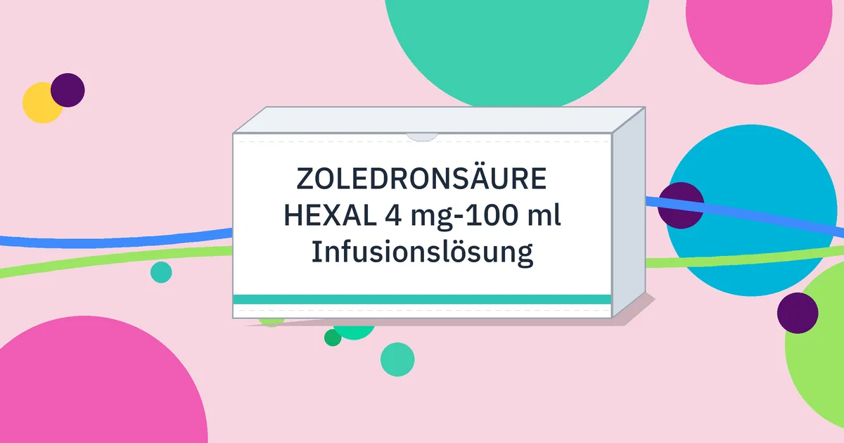 Symbolbild: Packung mit der Aufschrift ZOLEDRONSÄURE HEXAL 4 mg-100 ml Infusionslösung (PZN 09929186) – Verfügbarkeit und Bezug in Apotheken in Frankfurt am Main