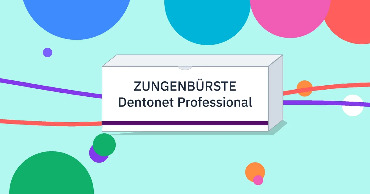 Symbolbild: Packung mit der Aufschrift ZUNGENBÜRSTE Dentonet Professional (PZN 06473082) – Verfügbarkeit und Bezug in Apotheken in Frankfurt am Main
