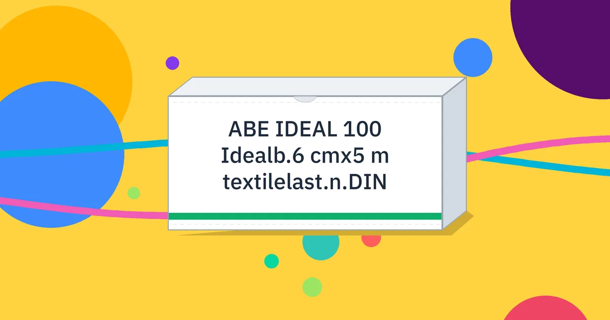 Symbolbild: Packung mit der Aufschrift ABE IDEAL 100 Idealb.6 cmx5 m textilelast.n.DIN (PZN 01364477) – Verfügbarkeit und Bezug in Apotheken in Frankfurt am Main