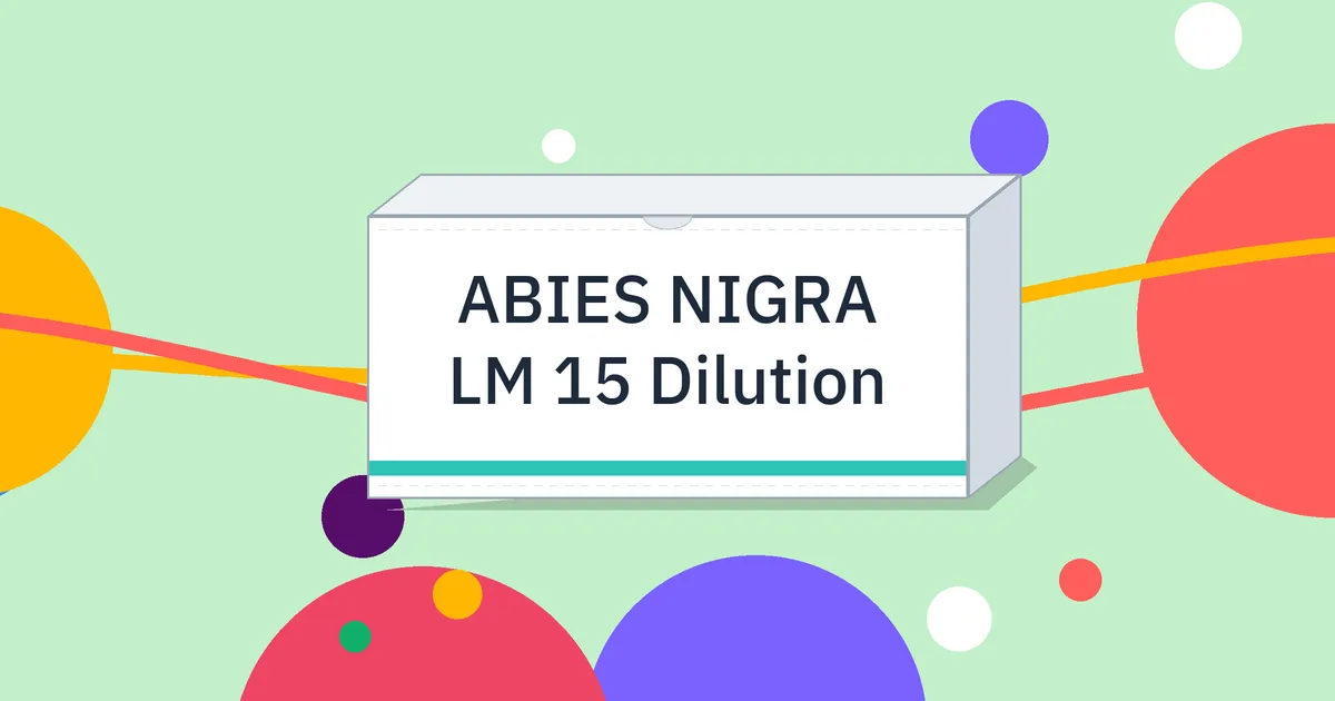 Symbolbild: Packung mit der Aufschrift ABIES NIGRA LM 15 Dilution (PZN 13260470) – Verfügbarkeit und Bezug in Apotheken in Frankfurt am Main