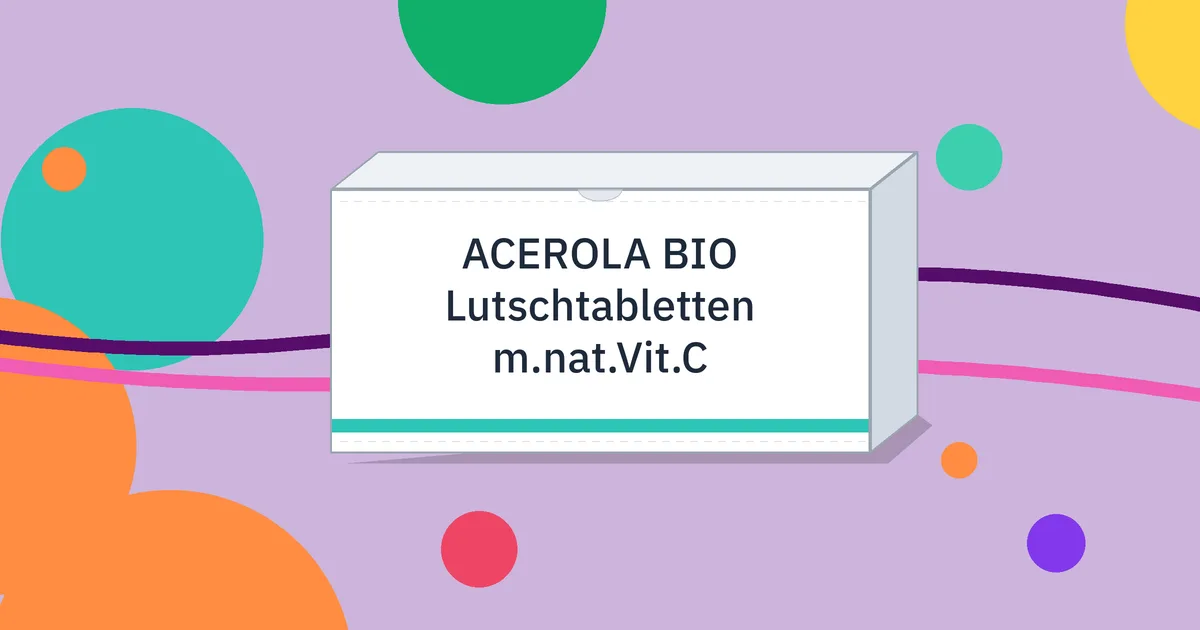 Symbolbild: Packung mit der Aufschrift ACEROLA BIO Lutschtabletten m.nat.Vit.C (PZN 19200380) – Verfügbarkeit und Bezug in Apotheken in Frankfurt am Main