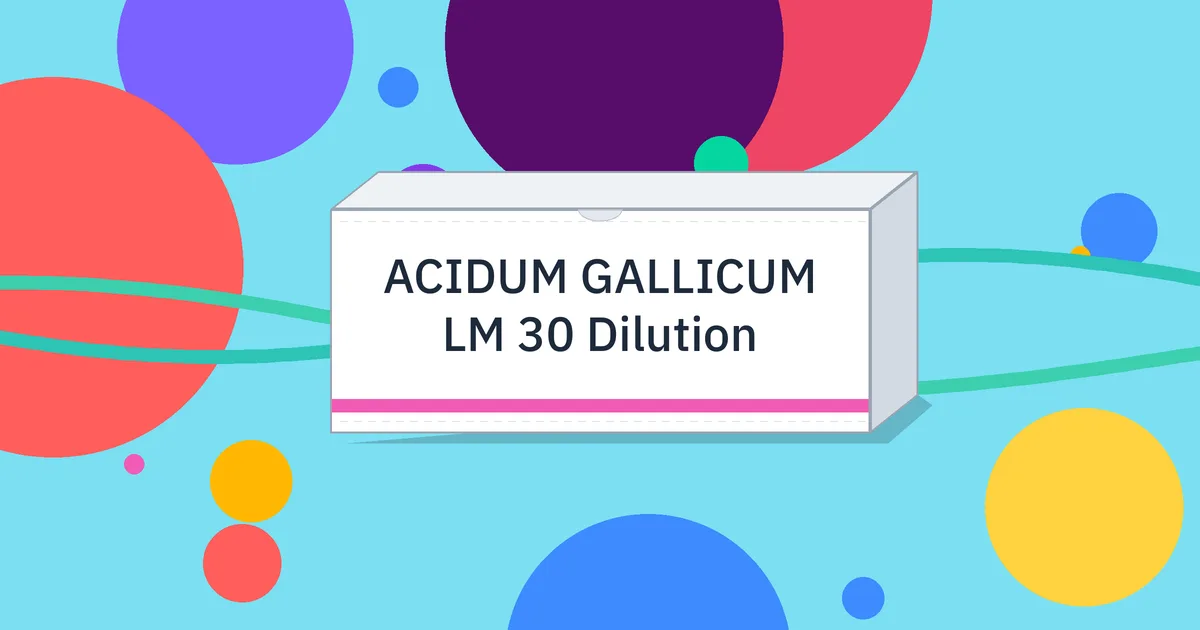 Symbolbild: Packung mit der Aufschrift ACIDUM GALLICUM LM 30 Dilution (PZN 13275980) – Verfügbarkeit und Bezug in Apotheken in Frankfurt am Main