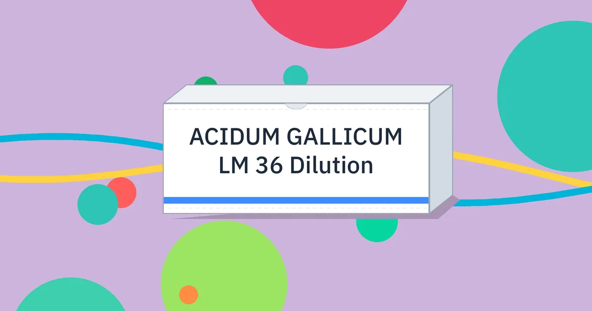 Symbolbild: Packung mit der Aufschrift ACIDUM GALLICUM LM 36 Dilution (PZN 13276005) – Verfügbarkeit und Bezug in Apotheken in Frankfurt am Main