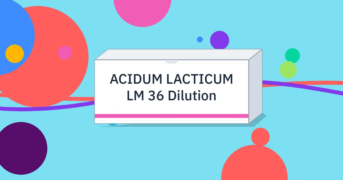 Symbolbild: Packung mit der Aufschrift ACIDUM LACTICUM LM 36 Dilution (PZN 13279647) – Verfügbarkeit und Bezug in Apotheken in Frankfurt am Main
