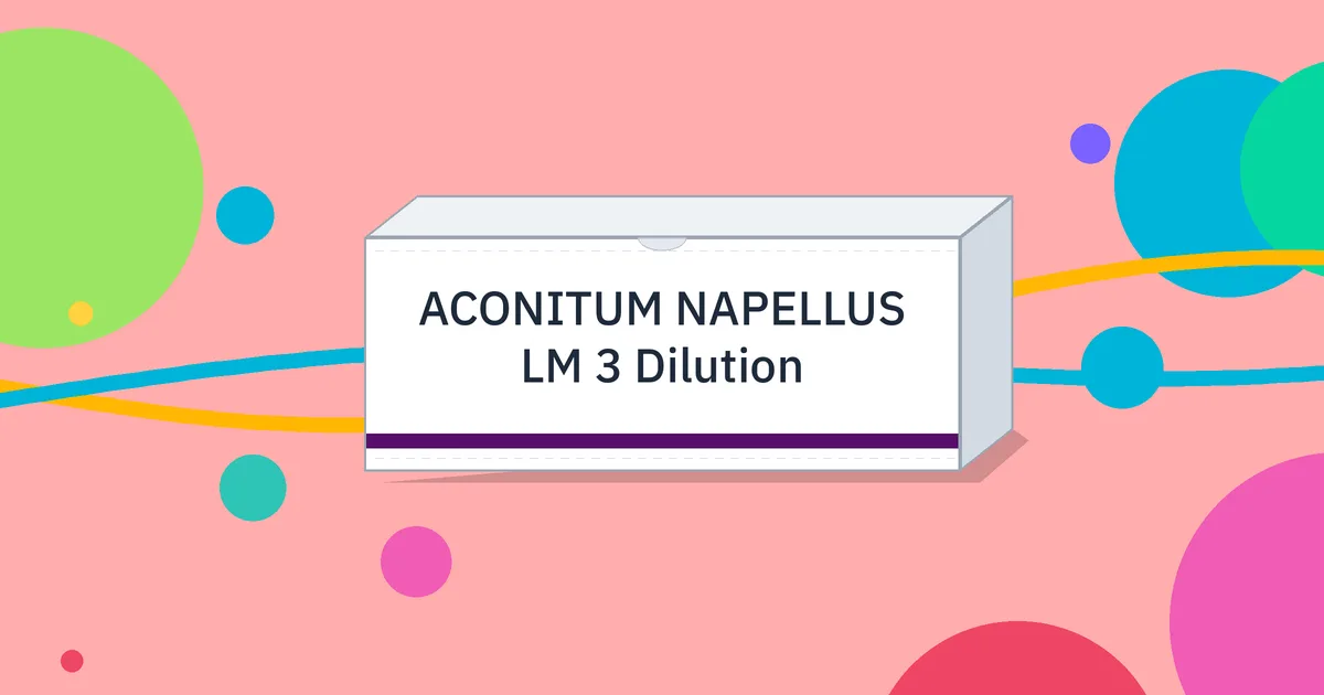 Symbolbild: Packung mit der Aufschrift ACONITUM NAPELLUS LM 3 Dilution (PZN 12754371) – Verfügbarkeit und Bezug in Apotheken in Frankfurt am Main