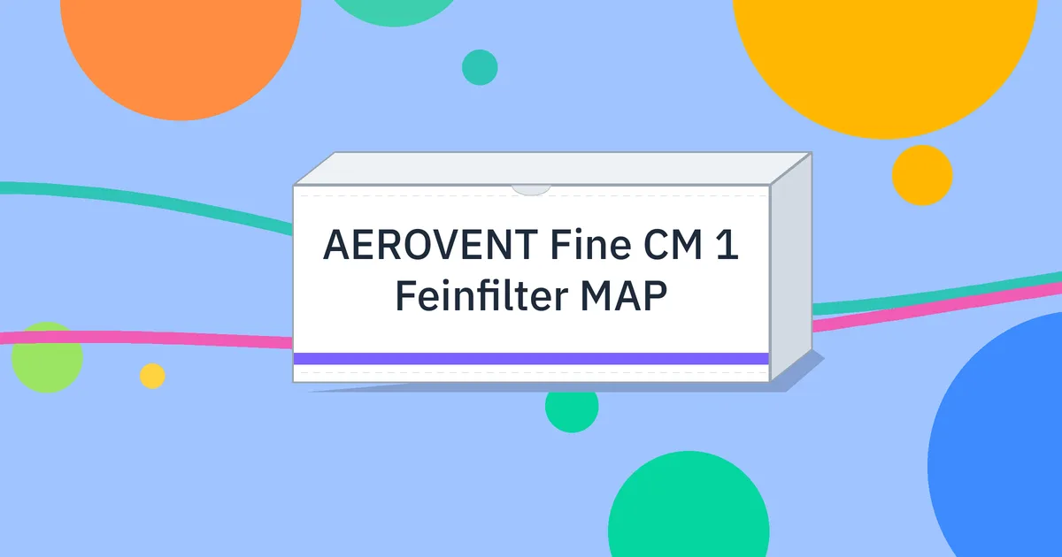 Symbolbild: Packung mit der Aufschrift AEROVENT Fine CM 1 Feinfilter MAP (PZN 01076666) – Verfügbarkeit und Bezug in Apotheken in Frankfurt am Main