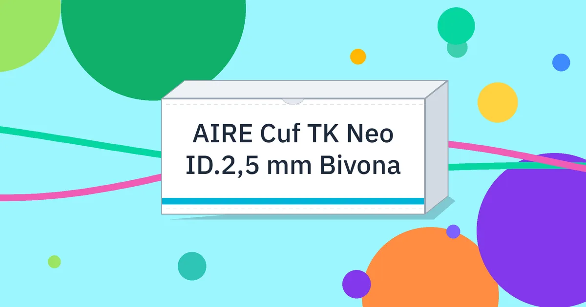 Symbolbild: Packung mit der Aufschrift AIRE Cuf TK Neo ID.2,5 mm Bivona (PZN 02257594) – Verfügbarkeit und Bezug in Apotheken in Frankfurt am Main