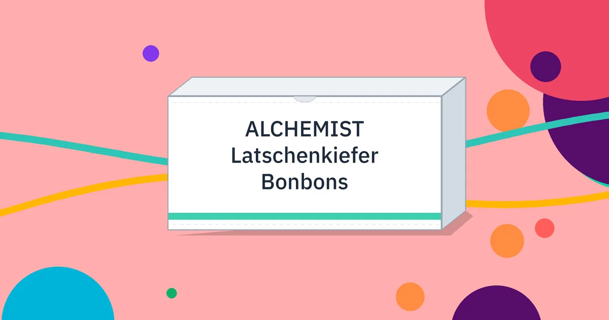 Symbolbild: Packung mit der Aufschrift ALCHEMIST Latschenkiefer Bonbons (PZN 17153015) – Verfügbarkeit und Bezug in Apotheken in Frankfurt am Main