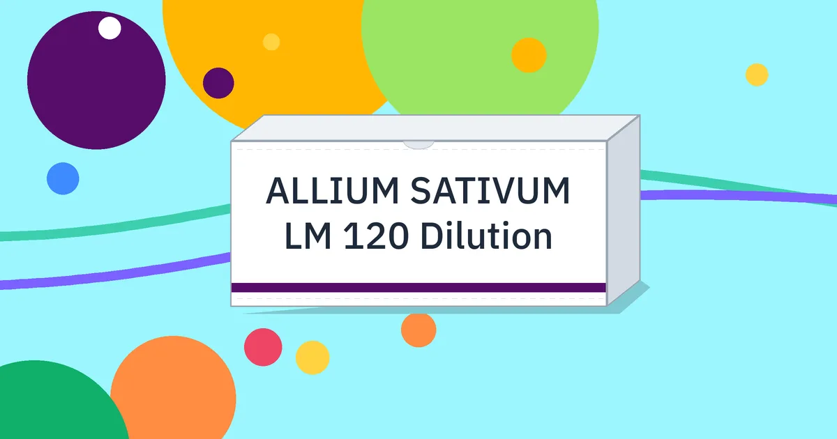 Symbolbild: Packung mit der Aufschrift ALLIUM SATIVUM LM 120 Dilution (PZN 13311859) – Verfügbarkeit und Bezug in Apotheken in Frankfurt am Main