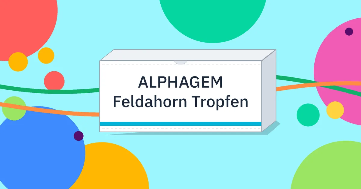Symbolbild: Packung mit der Aufschrift ALPHAGEM Feldahorn Tropfen (PZN 20297605) – Verfügbarkeit und Bezug in Apotheken in Frankfurt am Main
