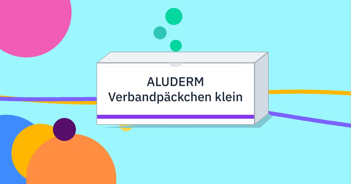 Symbolbild: Packung mit der Aufschrift ALUDERM Verbandpäckchen klein (PZN 03147502) – Verfügbarkeit und Bezug in Apotheken in Frankfurt am Main