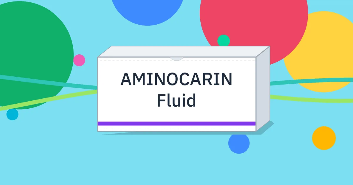 Symbolbild: Packung mit der Aufschrift AMINOCARIN Fluid (PZN 00967305) – Verfügbarkeit und Bezug in Apotheken in Frankfurt am Main