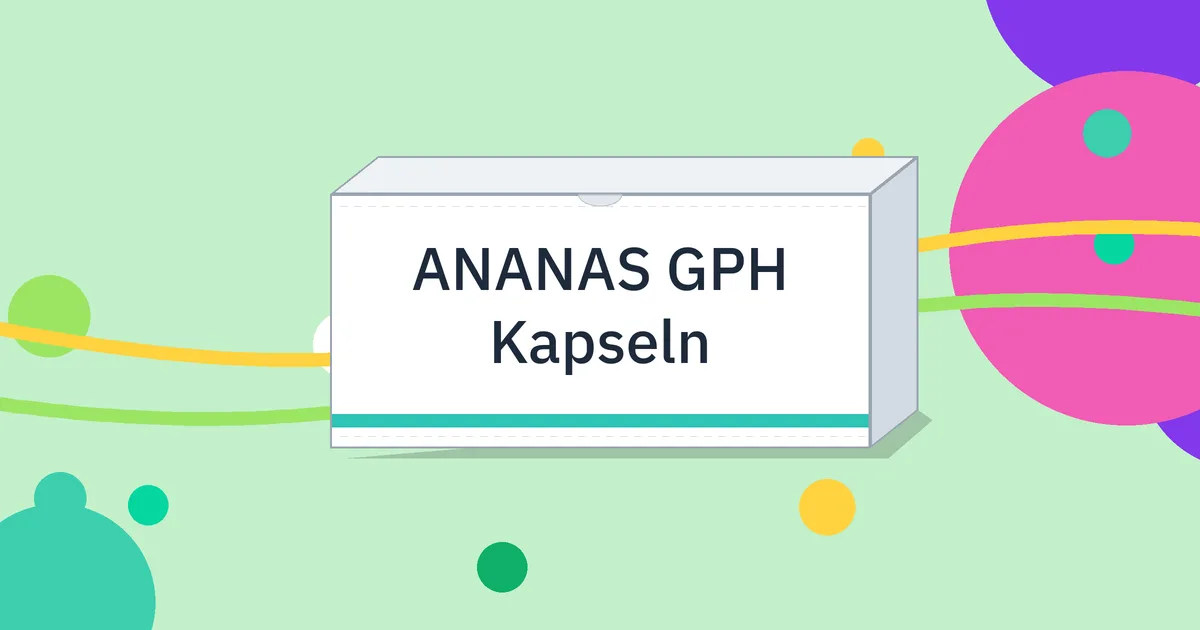 Symbolbild: Packung mit der Aufschrift ANANAS GPH Kapseln (PZN 02564698) – Verfügbarkeit und Bezug in Apotheken in Frankfurt am Main