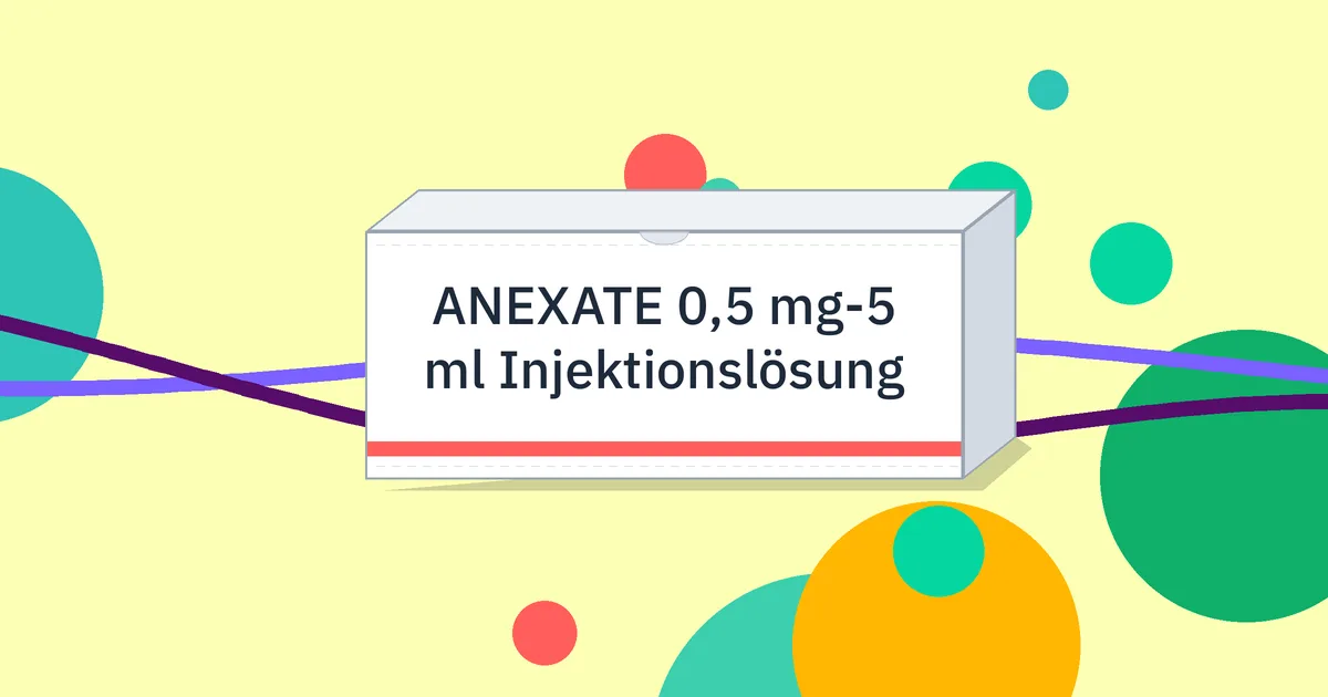 Symbolbild: Packung mit der Aufschrift ANEXATE 0,5 mg-5 ml Injektionslösung (PZN 15416410) – Verfügbarkeit und Bezug in Apotheken in Frankfurt am Main