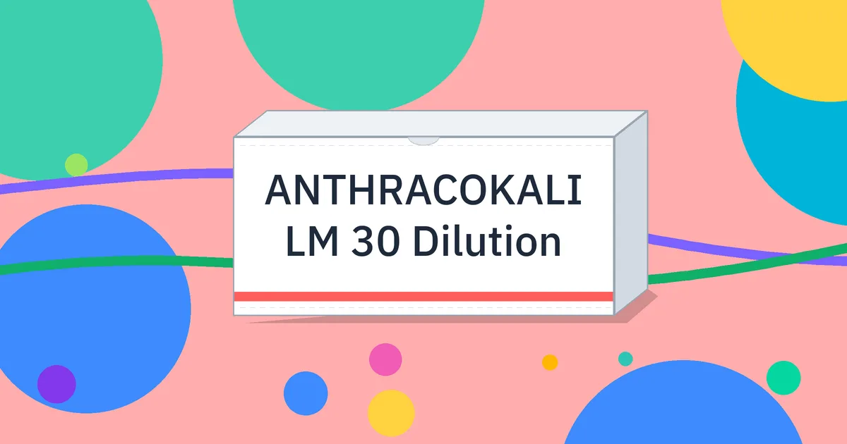 Symbolbild: Packung mit der Aufschrift ANTHRACOKALI LM 30 Dilution (PZN 13371442) – Verfügbarkeit und Bezug in Apotheken in Frankfurt am Main