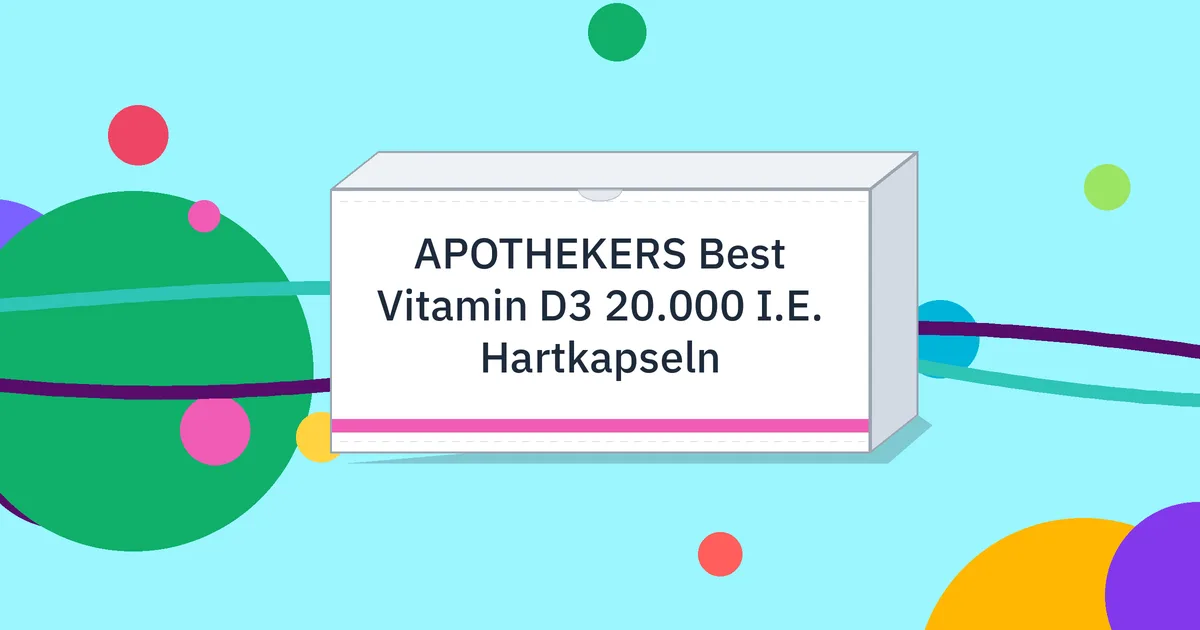 Symbolbild: Packung mit der Aufschrift APOTHEKERS Best Vitamin D3 20.000 I.E. Hartkapseln (PZN 20780632) – Verfügbarkeit und Bezug in Apotheken in Frankfurt am Main