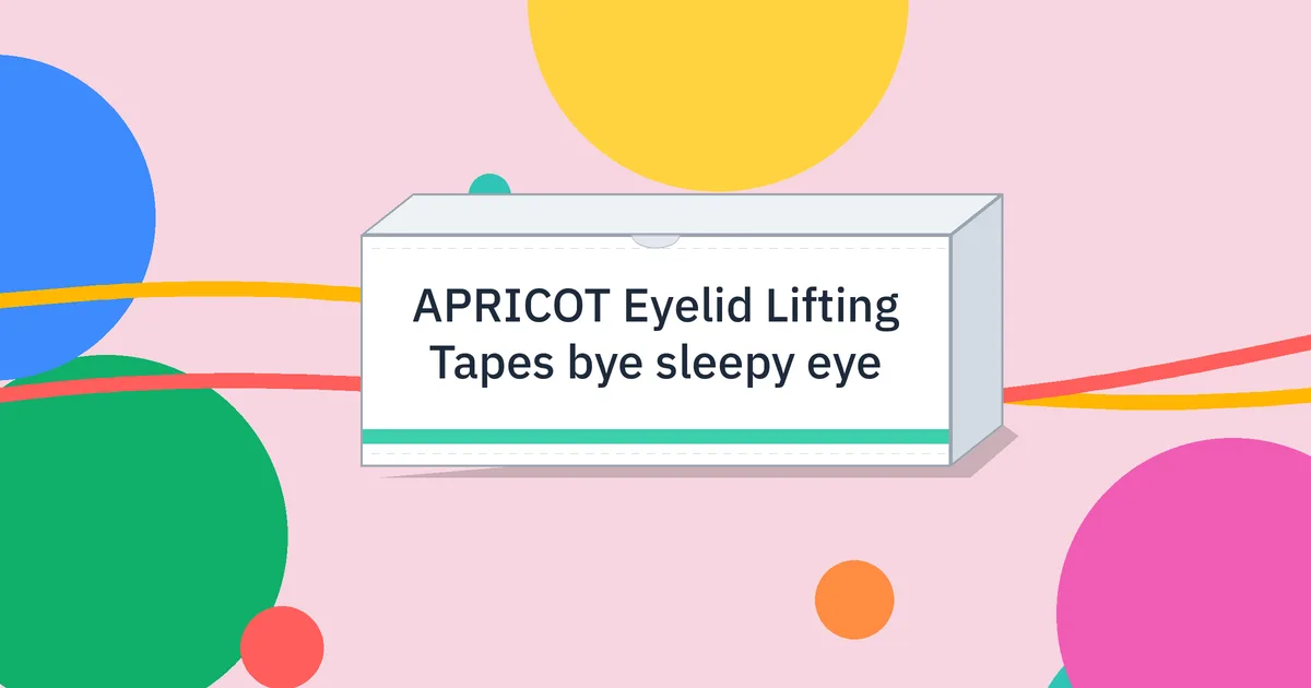 Symbolbild: Packung mit der Aufschrift APRICOT Eyelid Lifting Tapes bye sleepy eye (PZN 19470493) – Verfügbarkeit und Bezug in Apotheken in Frankfurt am Main