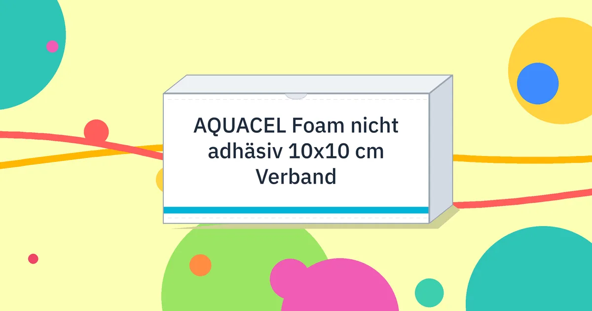 Symbolbild: Packung mit der Aufschrift AQUACEL Foam nicht adhäsiv 10x10 cm Verband (PZN 12354507) – Verfügbarkeit und Bezug in Apotheken in Frankfurt am Main