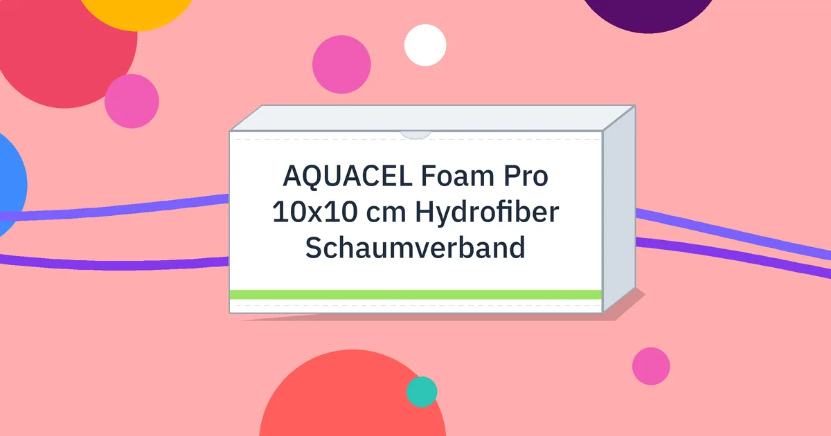 Symbolbild: Packung mit der Aufschrift AQUACEL Foam Pro 10x10 cm Hydrofiber Schaumverband (PZN 19294145) – Verfügbarkeit und Bezug in Apotheken in Frankfurt am Main