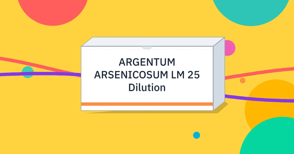 Symbolbild: Packung mit der Aufschrift ARGENTUM ARSENICOSUM LM 25 Dilution (PZN 12767066) – Verfügbarkeit und Bezug in Apotheken in Frankfurt am Main