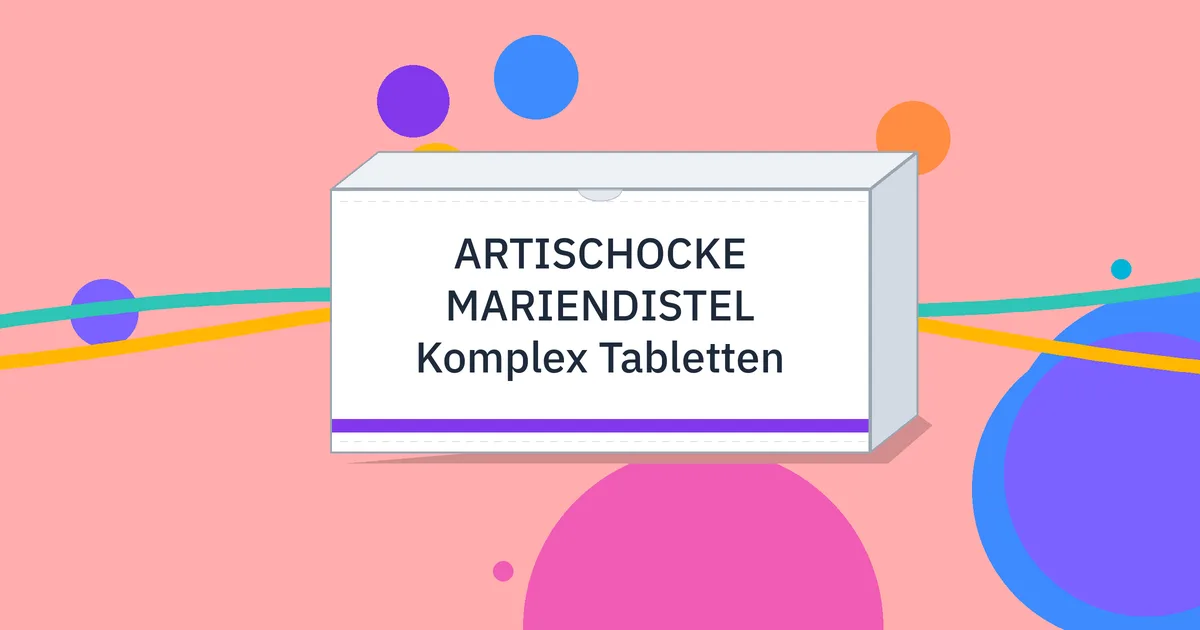 Symbolbild: Packung mit der Aufschrift ARTISCHOCKE MARIENDISTEL Komplex Tabletten (PZN 15731979) – Verfügbarkeit und Bezug in Apotheken in Frankfurt am Main