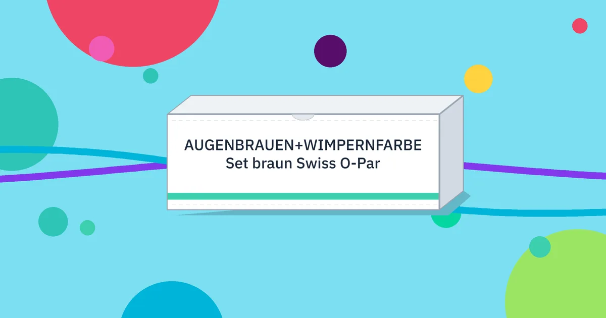 Symbolbild: Packung mit der Aufschrift AUGENBRAUEN+WIMPERNFARBE Set braun Swiss O-Par (PZN 07392322) – Verfügbarkeit und Bezug in Apotheken in Frankfurt am Main