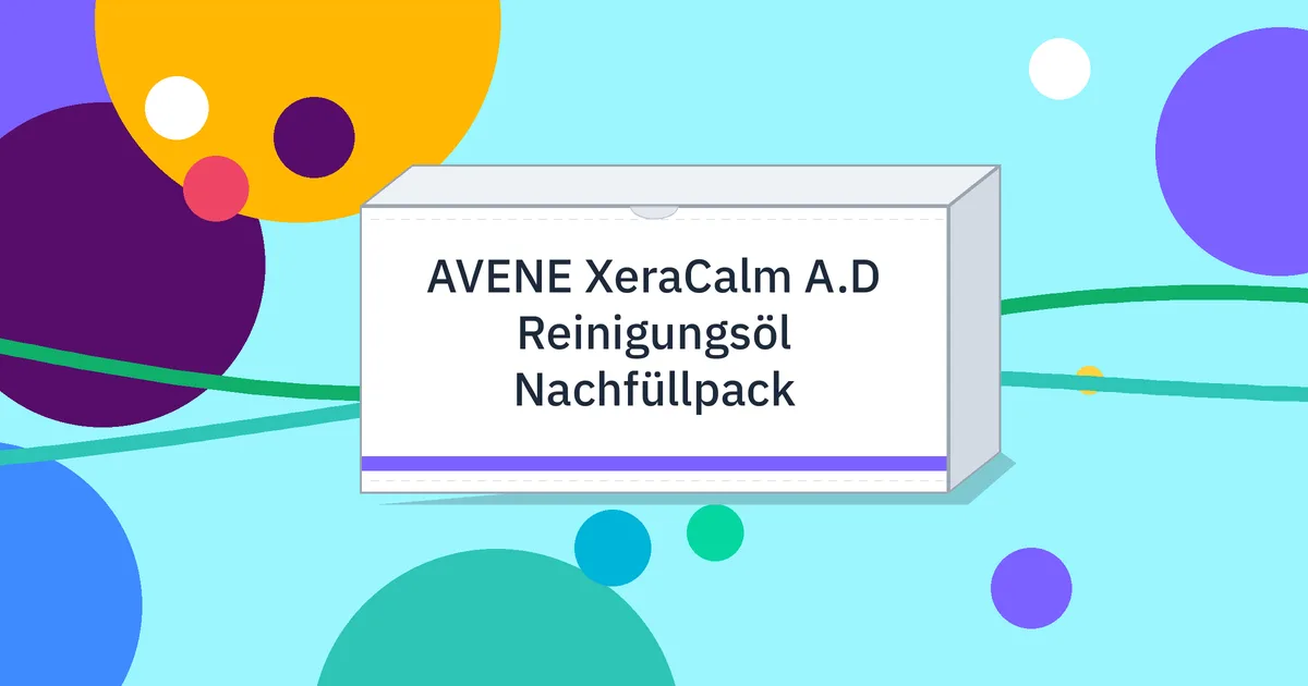 Symbolbild: Packung mit der Aufschrift AVENE XeraCalm A.D Reinigungsöl Nachfüllpack (PZN 19965467) – Verfügbarkeit und Bezug in Apotheken in Frankfurt am Main