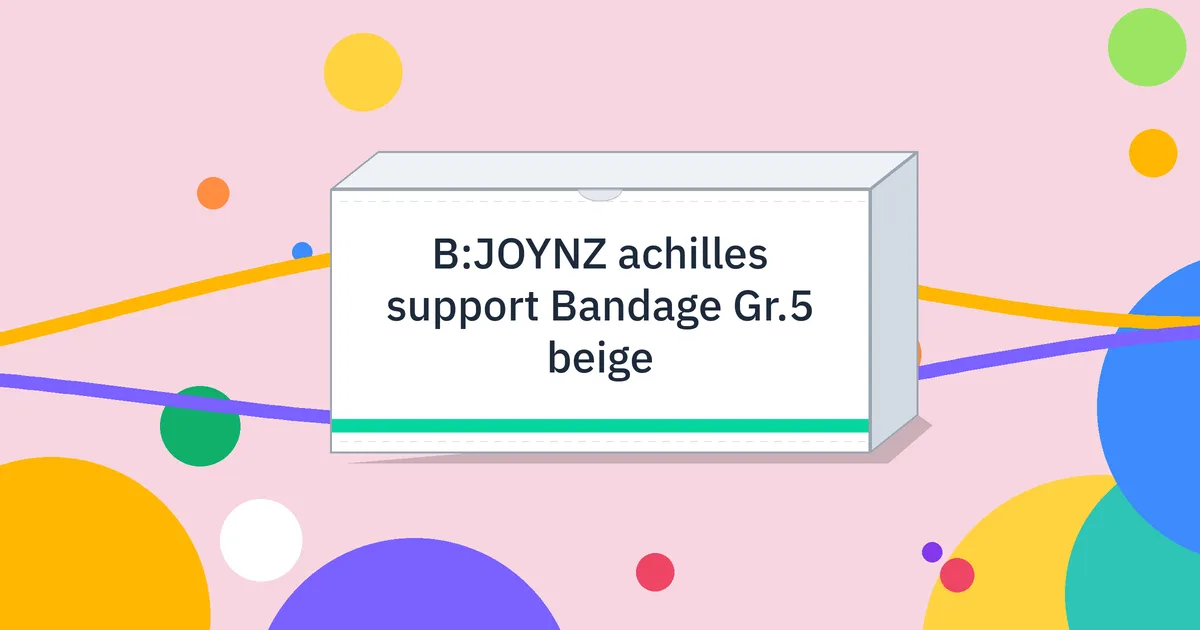 Symbolbild: Packung mit der Aufschrift B:JOYNZ achilles support Bandage Gr.5 beige (PZN 20693689) – Verfügbarkeit und Bezug in Apotheken in Frankfurt am Main