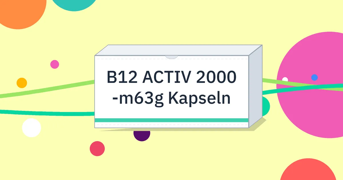 Symbolbild: Packung mit der Aufschrift B12 ACTIV 2000 -m63g Kapseln (PZN 18458231) – Verfügbarkeit und Bezug in Apotheken in Frankfurt am Main
