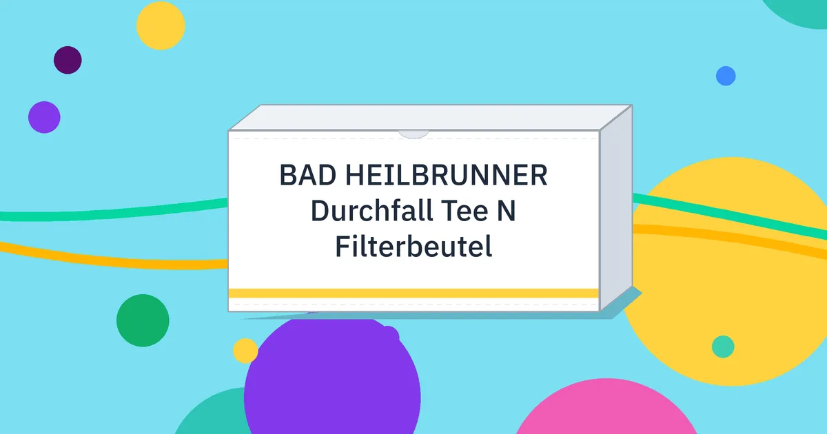 Symbolbild: Packung mit der Aufschrift BAD HEILBRUNNER Durchfall Tee N Filterbeutel (PZN 10789129) – Verfügbarkeit und Bezug in Apotheken in Frankfurt am Main