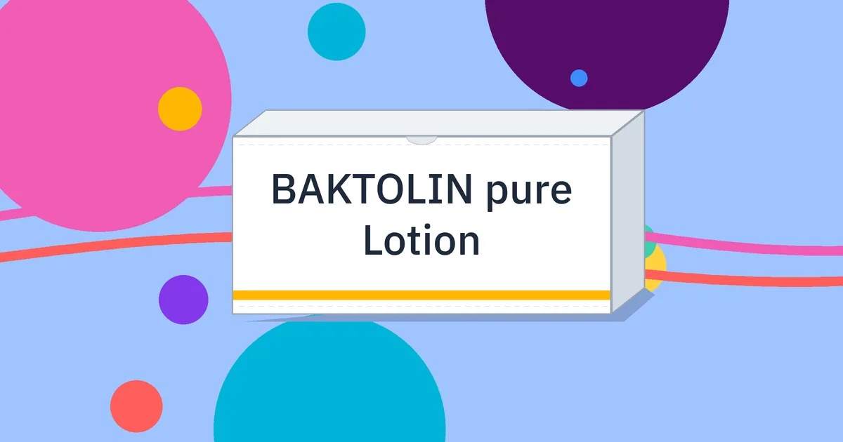 Symbolbild: Packung mit der Aufschrift BAKTOLIN pure Lotion (PZN 08598238) – Verfügbarkeit und Bezug in Apotheken in Frankfurt am Main