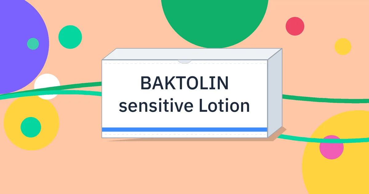 Symbolbild: Packung mit der Aufschrift BAKTOLIN sensitive Lotion (PZN 07259830) – Verfügbarkeit und Bezug in Apotheken in Frankfurt am Main