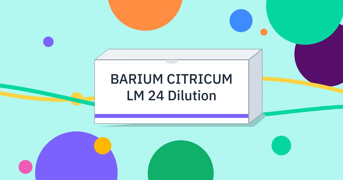 Symbolbild: Packung mit der Aufschrift BARIUM CITRICUM LM 24 Dilution (PZN 12789524) – Verfügbarkeit und Bezug in Apotheken in Frankfurt am Main