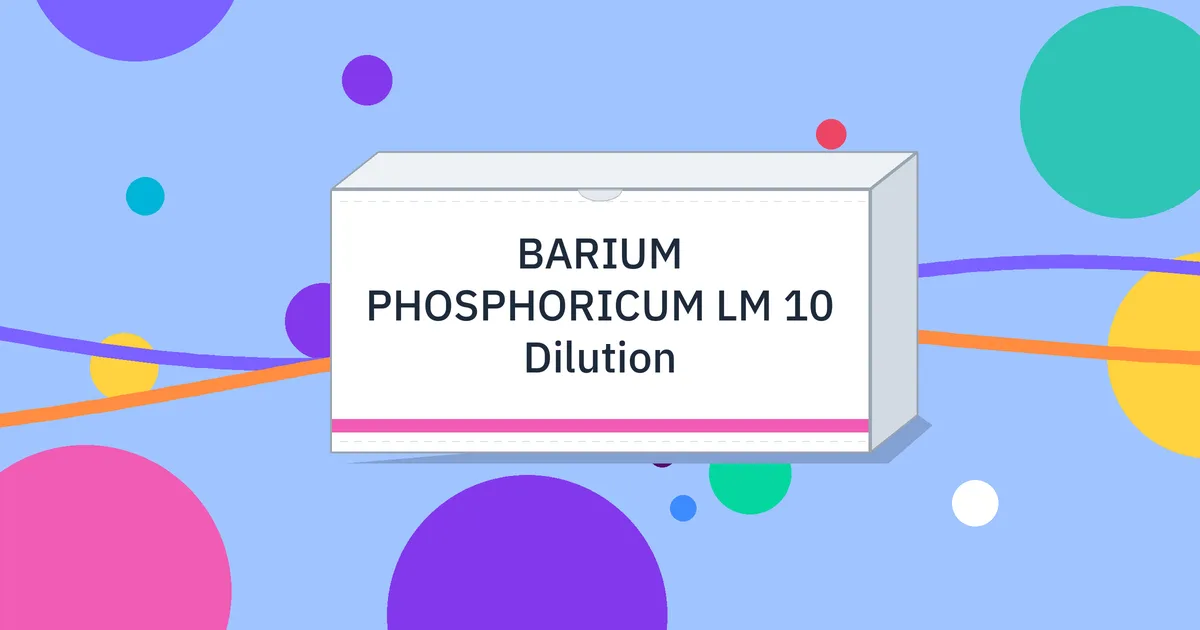 Symbolbild: Packung mit der Aufschrift BARIUM PHOSPHORICUM LM 10 Dilution (PZN 13379225) – Verfügbarkeit und Bezug in Apotheken in Frankfurt am Main