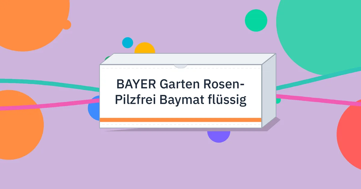 Symbolbild: Packung mit der Aufschrift BAYER Garten Rosen-Pilzfrei Baymat flüssig (PZN 11360109) – Verfügbarkeit und Bezug in Apotheken in Frankfurt am Main