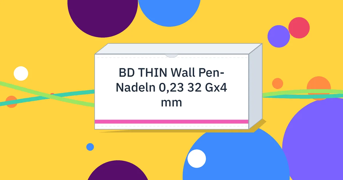 Symbolbild: Packung mit der Aufschrift BD THIN Wall Pen-Nadeln 0,23 32 Gx4 mm (PZN 14162278) – Verfügbarkeit und Bezug in Apotheken in Frankfurt am Main