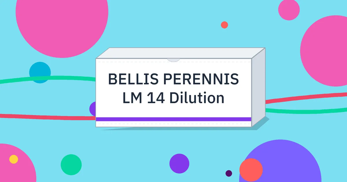 Symbolbild: Packung mit der Aufschrift BELLIS PERENNIS LM 14 Dilution (PZN 12791604) – Verfügbarkeit und Bezug in Apotheken in Frankfurt am Main