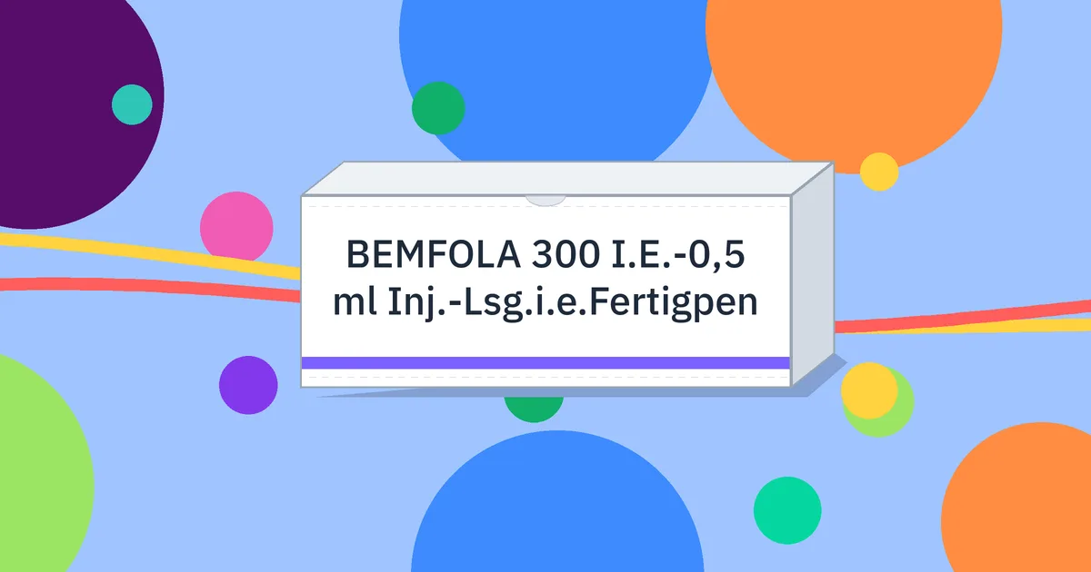 Symbolbild: Packung mit der Aufschrift BEMFOLA 300 I.E.-0,5 ml Inj.-Lsg.i.e.Fertigpen (PZN 17206510) – Verfügbarkeit und Bezug in Apotheken in Frankfurt am Main
