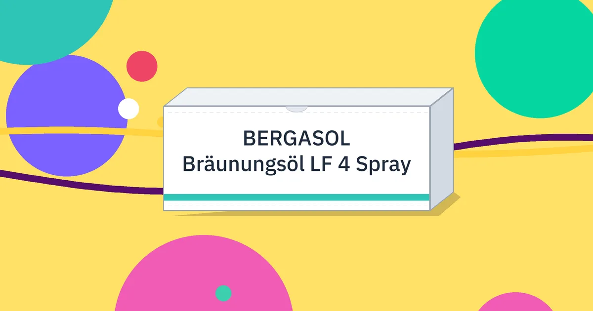 Symbolbild: Packung mit der Aufschrift BERGASOL Bräunungsöl LF 4 Spray (PZN 01340755) – Verfügbarkeit und Bezug in Apotheken in Frankfurt am Main