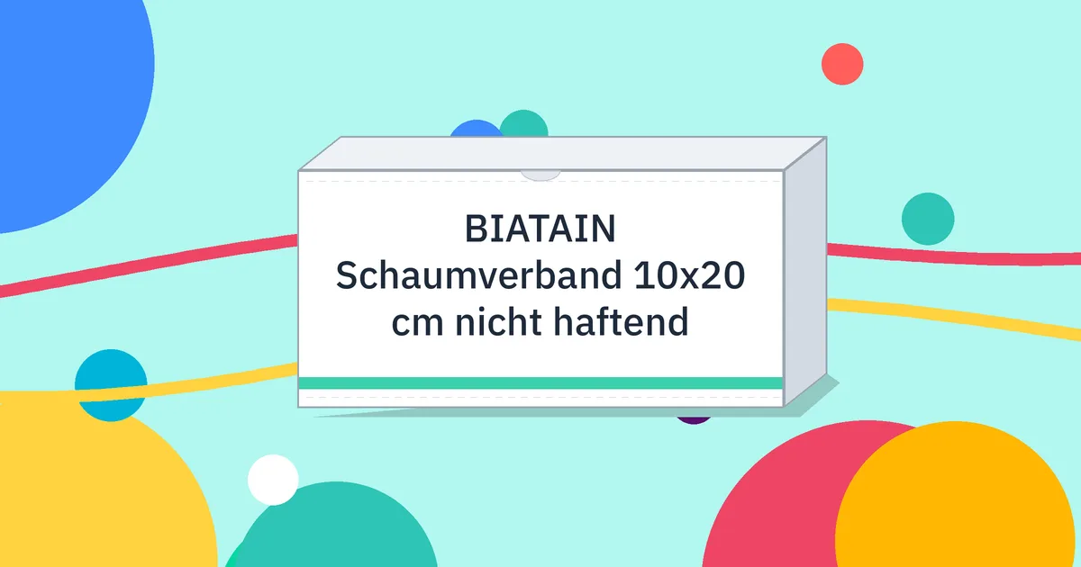 Symbolbild: Packung mit der Aufschrift BIATAIN Schaumverband 10x20 cm nicht haftend (PZN 00953852) – Verfügbarkeit und Bezug in Apotheken in Frankfurt am Main