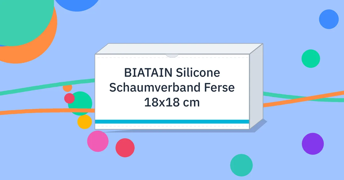 Symbolbild: Packung mit der Aufschrift BIATAIN Silicone Schaumverband Ferse 18x18 cm (PZN 19068265) – Verfügbarkeit und Bezug in Apotheken in Frankfurt am Main