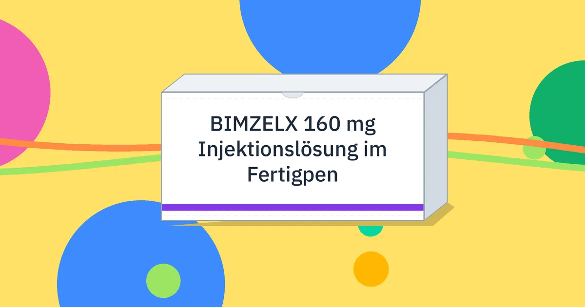 Symbolbild: Packung mit der Aufschrift BIMZELX 160 mg Injektionslösung im Fertigpen (PZN 19993995) – Verfügbarkeit und Bezug in Apotheken in Frankfurt am Main