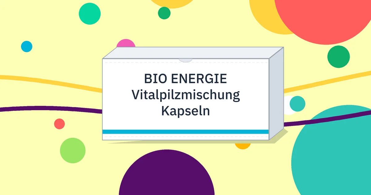 Symbolbild: Packung mit der Aufschrift BIO ENERGIE Vitalpilzmischung Kapseln (PZN 19135033) – Verfügbarkeit und Bezug in Apotheken in Frankfurt am Main