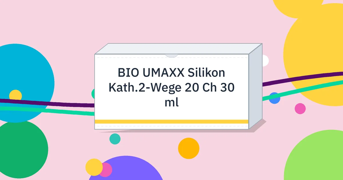 Symbolbild: Packung mit der Aufschrift BIO UMAXX Silikon Kath.2-Wege 20 Ch 30 ml (PZN 05555168) – Verfügbarkeit und Bezug in Apotheken in Frankfurt am Main