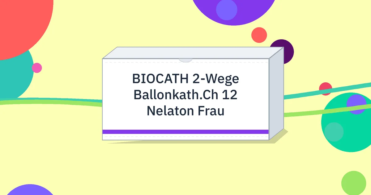 Symbolbild: Packung mit der Aufschrift BIOCATH 2-Wege Ballonkath.Ch 12 Nelaton Frau (PZN 04762528) – Verfügbarkeit und Bezug in Apotheken in Frankfurt am Main