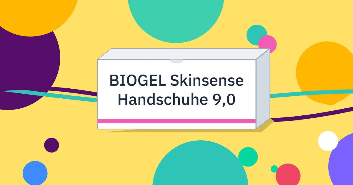 Symbolbild: Packung mit der Aufschrift BIOGEL Skinsense Handschuhe 9,0 (PZN 04702294) – Verfügbarkeit und Bezug in Apotheken in Frankfurt am Main