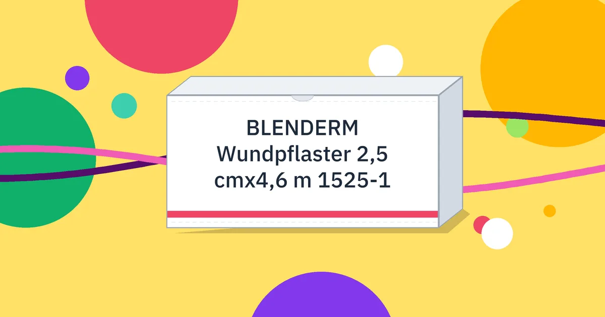Symbolbild: Packung mit der Aufschrift BLENDERM Wundpflaster 2,5 cmx4,6 m 1525-1 (PZN 01169161) – Verfügbarkeit und Bezug in Apotheken in Frankfurt am Main